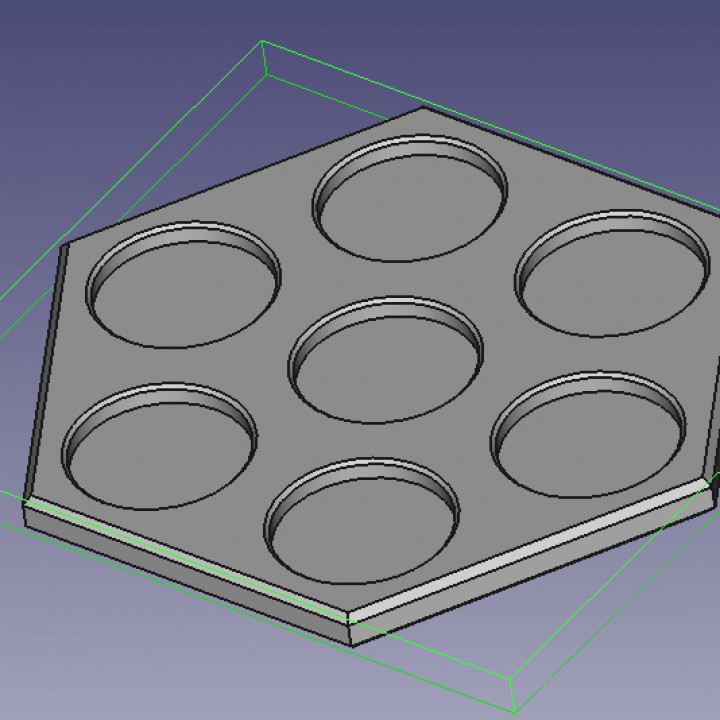 3D Printable 5 x 90mm (P-P) Hex Base for penny mounted 15mm infantry by ...