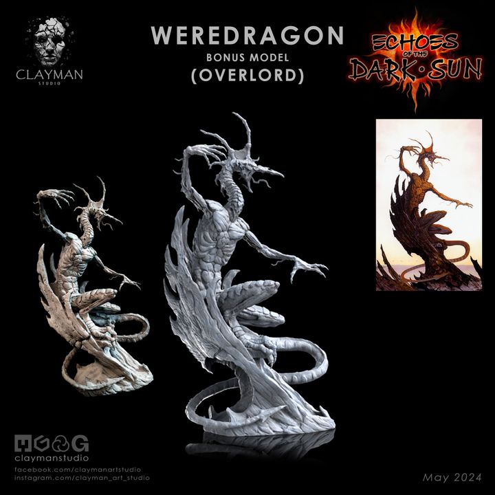 3D Printable Weredragon by Clayman Studio