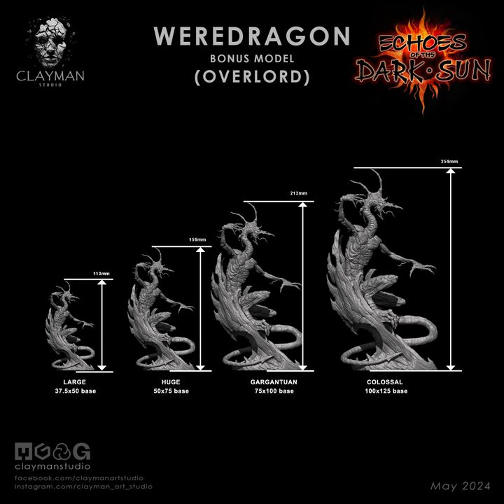 3D Printable Weredragon by Clayman Studio