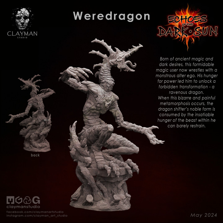 3D Printable Weredragon by Clayman Studio