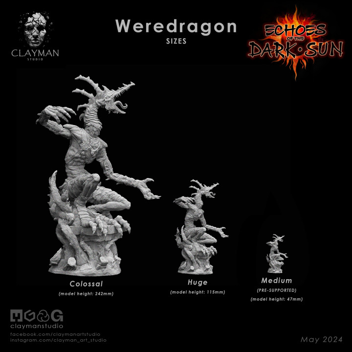 3D Printable Weredragon by Clayman Studio