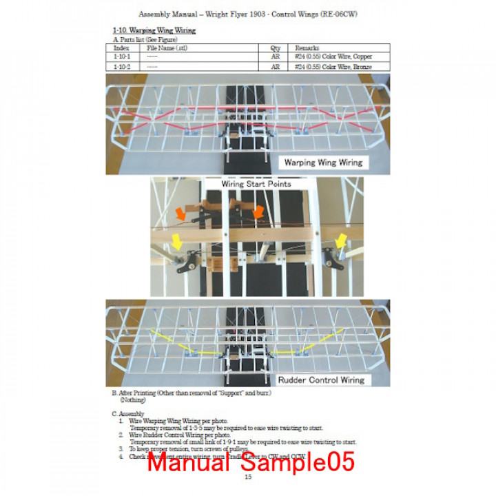 3D Printable Wright Flyer 1903, Control Wings, Study Model by Motoo Kondo
