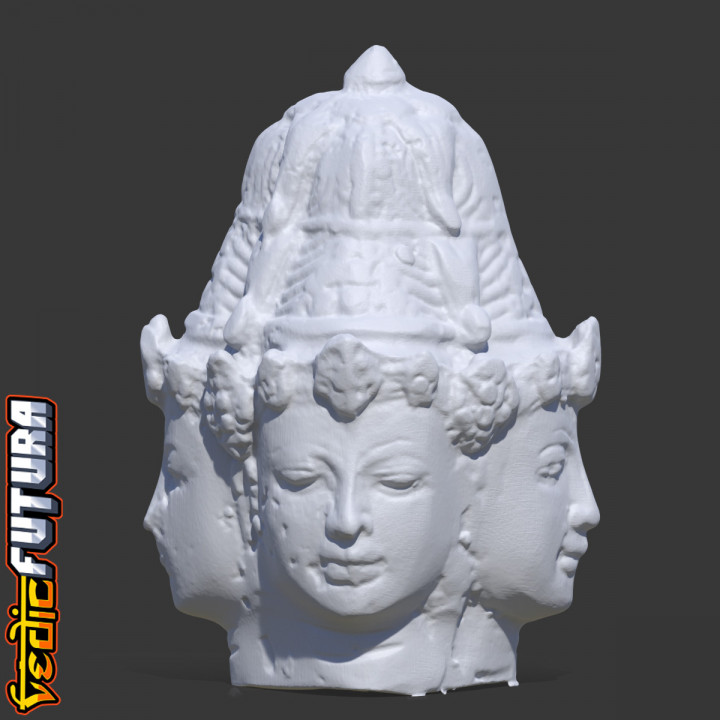 3D Printable Balinese Mukha Linga Shiva by VedicFutura