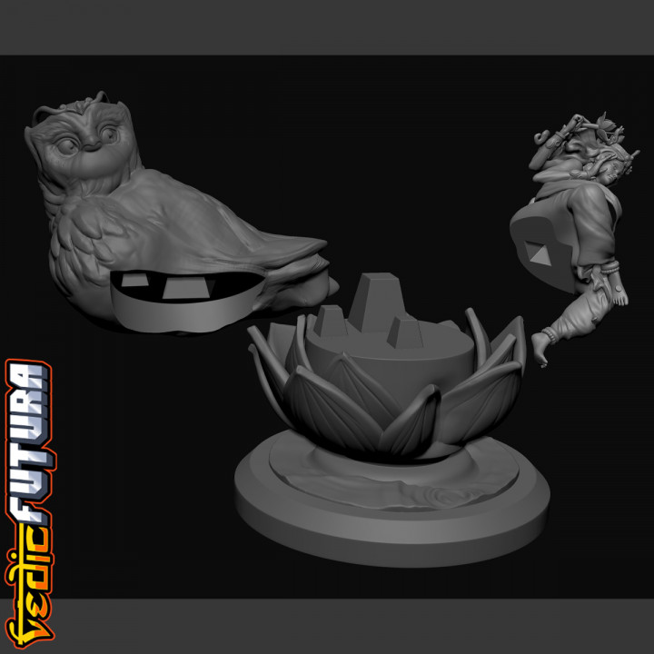 3D Printable Padma-Lakshmi with Uluka by VedicFutura