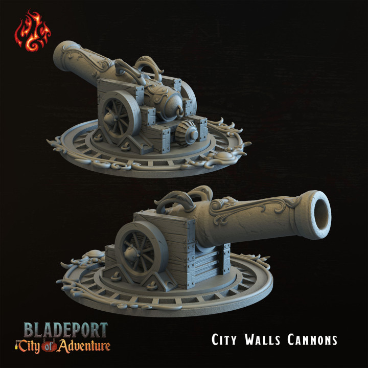 3D Printable City Wall Cannons by Crippled God Foundry