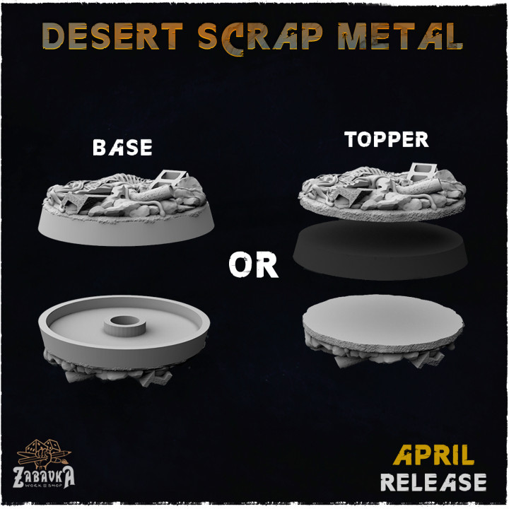 3D Printable Desert Scrap Metal - Bases & Toppers (Small Set) by ...