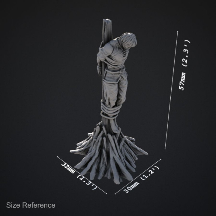 3D Printable Burn At The Stake Man by TableTopMinis