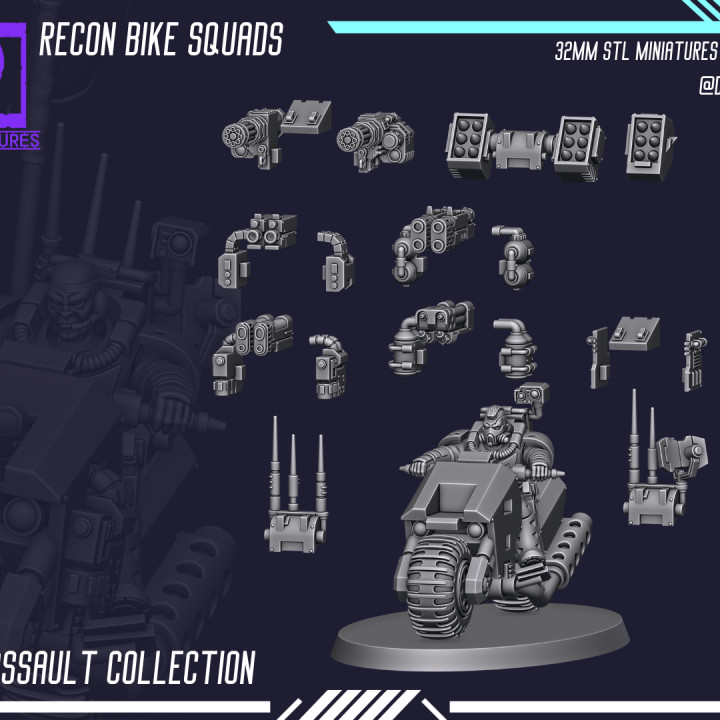 3D Printable Recon Bike Squads (Fully Modular) by DAOMiniatures