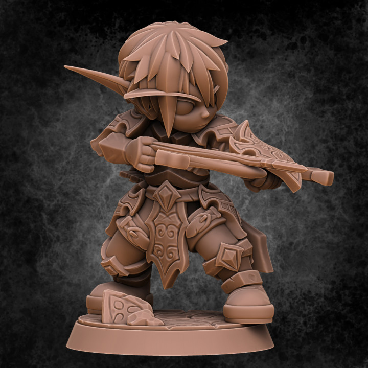 3D Printable Eldrin Nightbloom , elf ranger by Deathpunk Studio