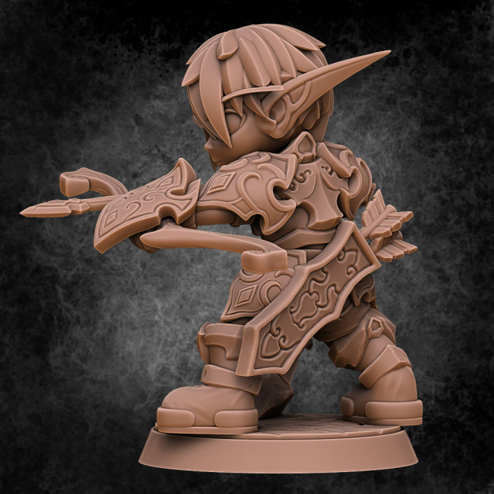 3D Printable Eldrin Nightbloom , elf ranger by Deathpunk Studio