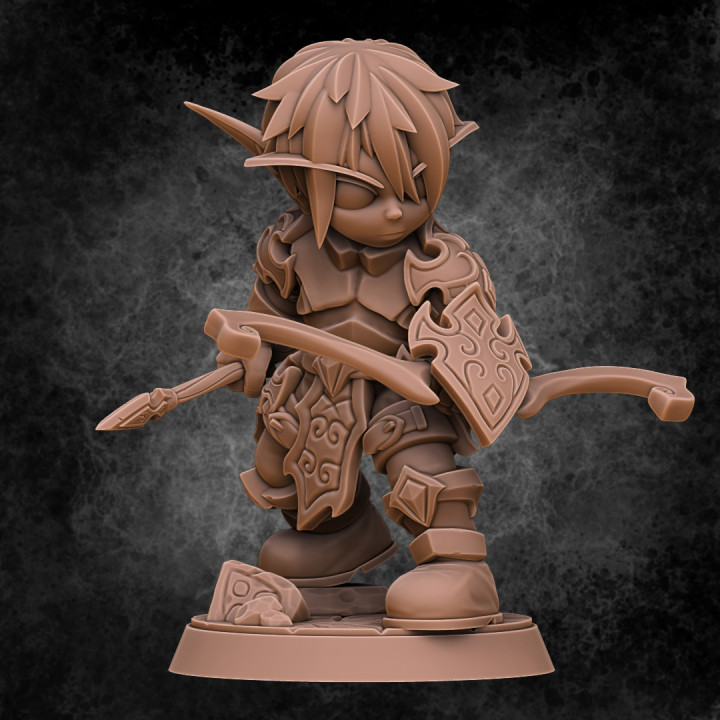3D Printable Eldrin Nightbloom , elf ranger by Deathpunk Studio