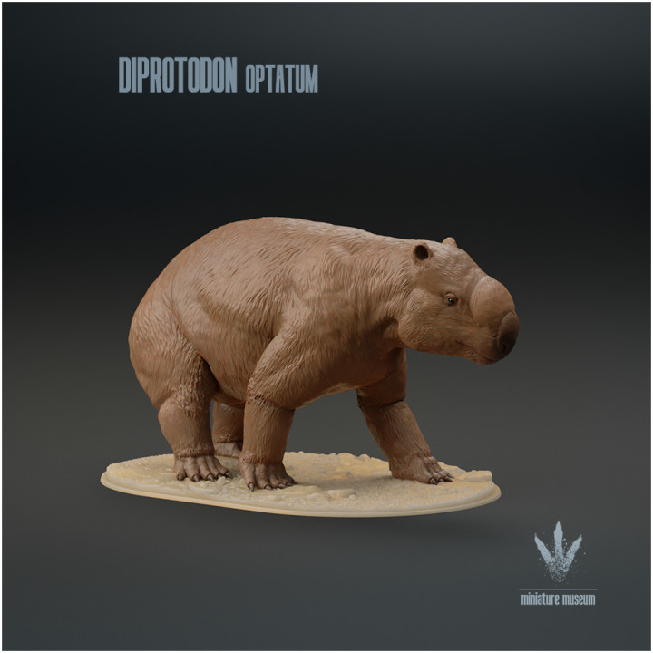 3D Printable Diprotodon optatum : Giant Wombat by Miniature Museum