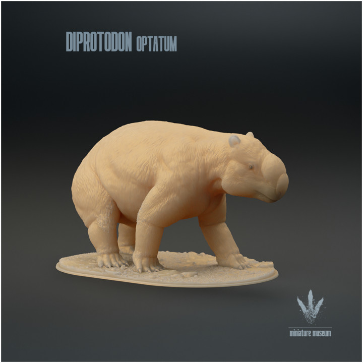 3D Printable Diprotodon optatum : Giant Wombat by Miniature Museum