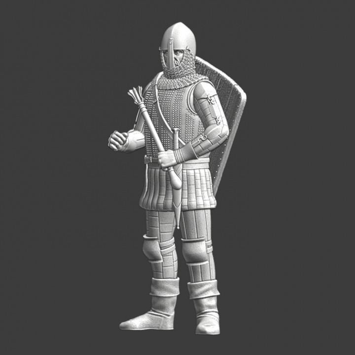 3D Printable Late medieval knight with shield and mace by Northern ...