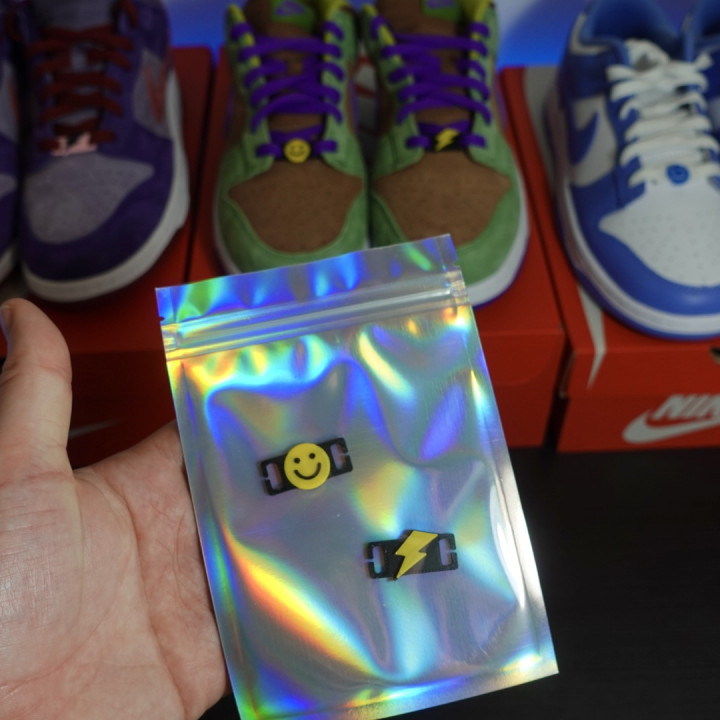 3D Printable Lace Charms (Smiley Face + Lightning Bolt) by MysticMesh3D