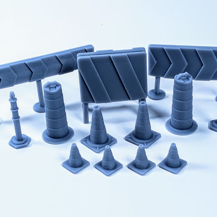 3D Printable Traffic Cones & Construction Barriers by Custom Miniature ...