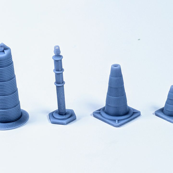 3D Printable Traffic Cones & Construction Barriers by Custom Miniature ...