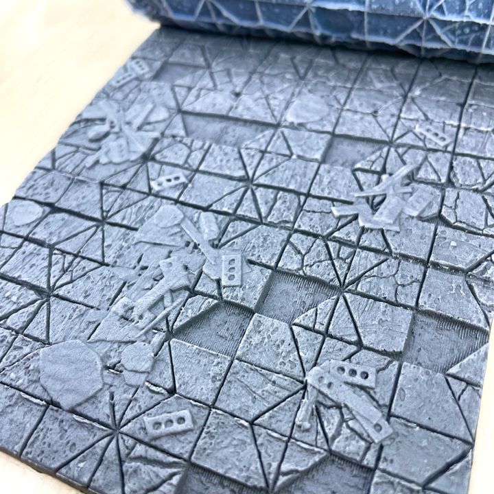 3D Printable Tiles in Ruin Texture Roller (Ruins) by Custom Miniature Maker