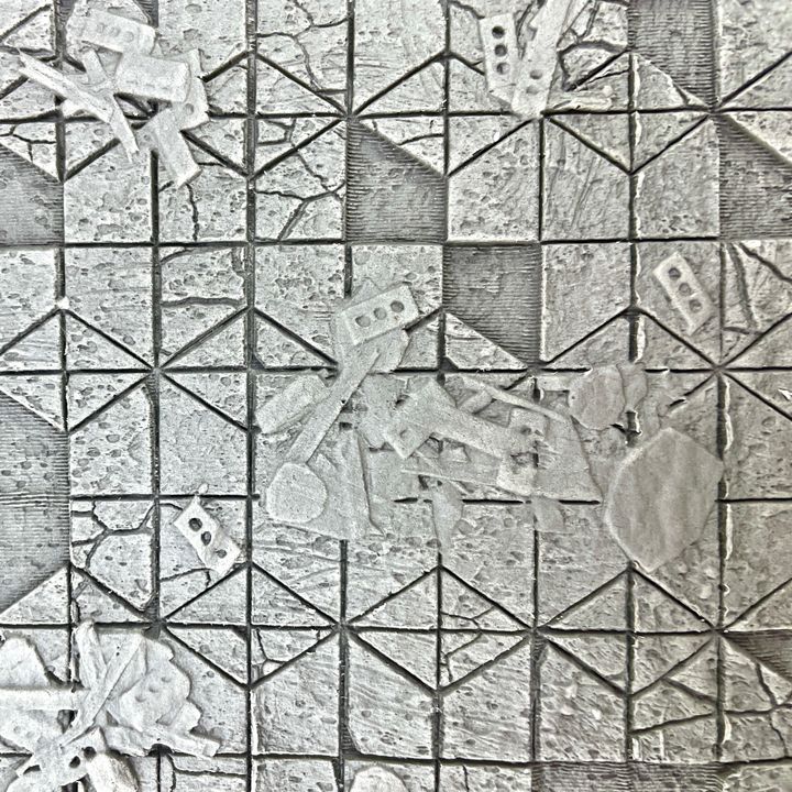 3D Printable Tiles in Ruin Texture Roller (Ruins) by Custom Miniature Maker