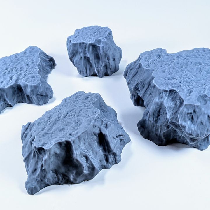3D Printable Rocky Plateaus by Custom Miniature Maker