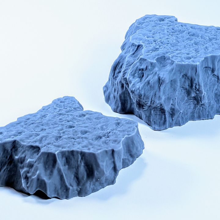 3D Printable Rocky Plateaus by Custom Miniature Maker
