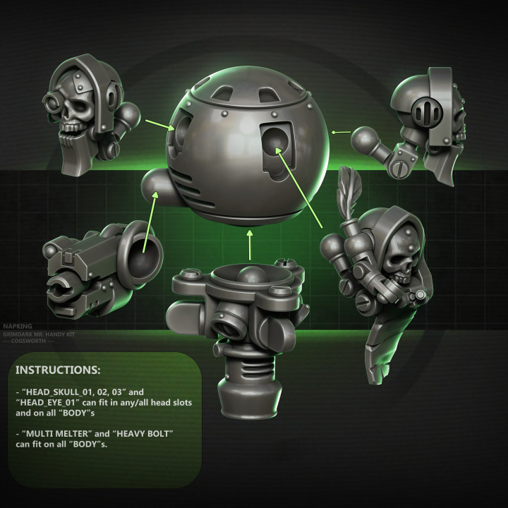 3D Printable GRIMDARK COGSWORTH KIT by NAPKING