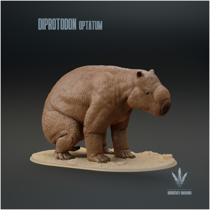 3D Printable Diprotodon optatum : Sitting by Miniature Museum