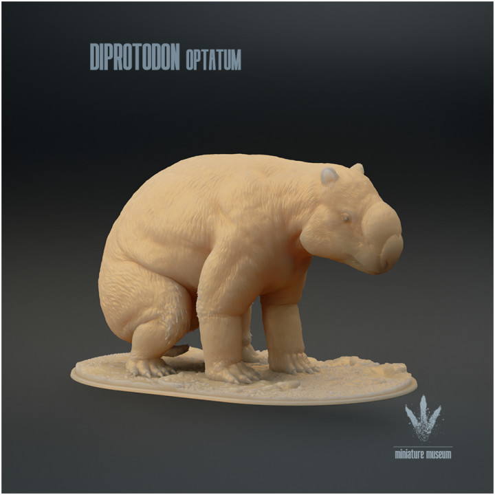 3D Printable Diprotodon optatum : Sitting by Miniature Museum