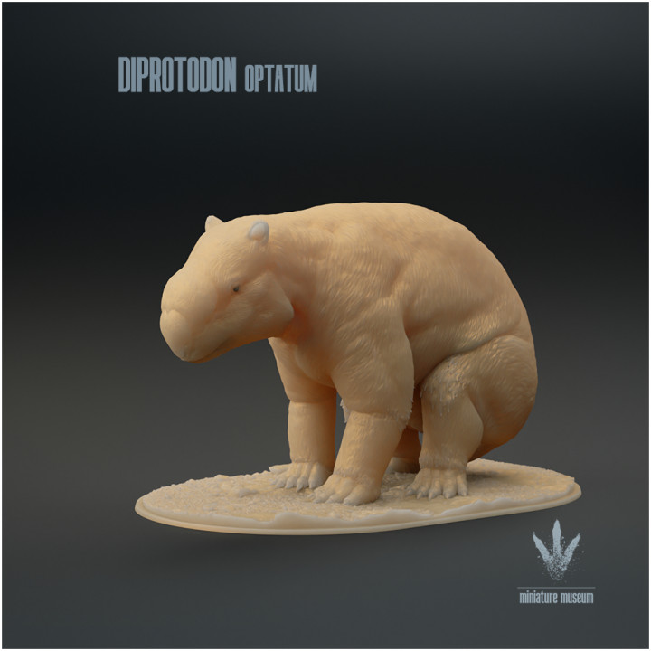 3D Printable Diprotodon optatum : Sitting by Miniature Museum