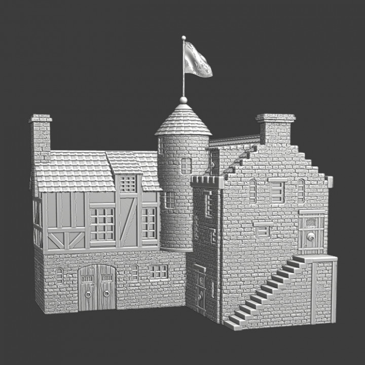 3D Printable Small medieval manor - stand alone model by Northern ...
