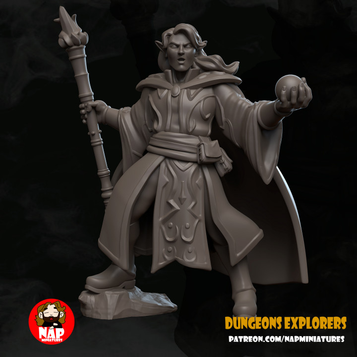 3D Printable Elf Wizard by Nap Miniatures by Nacho Nogués Requena