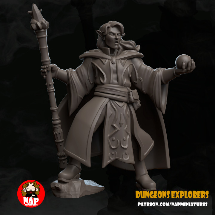 3D Printable Elf Wizard by Nap Miniatures by Nacho Nogués Requena
