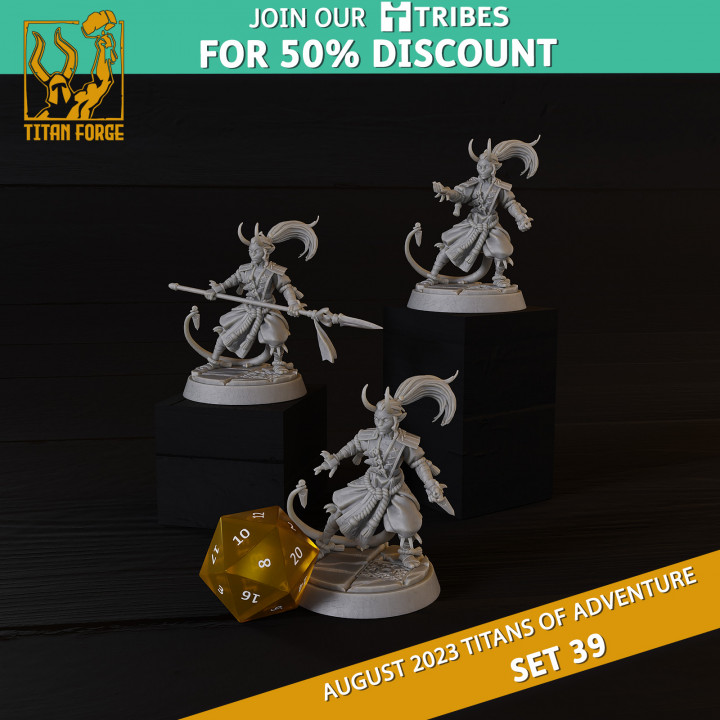 3D Printable Tiefling Female Monk - RPG Hero Character D&D 5e - Titans ...