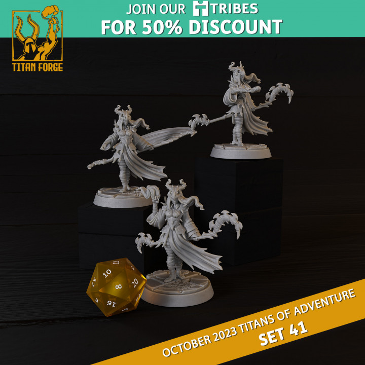 3D Printable Human Female Warlock - RPG Hero Character D&D 5e - Titans ...