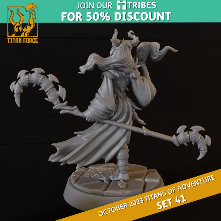 3D Printable Human Female Warlock - RPG Hero Character D&D 5e - Titans ...
