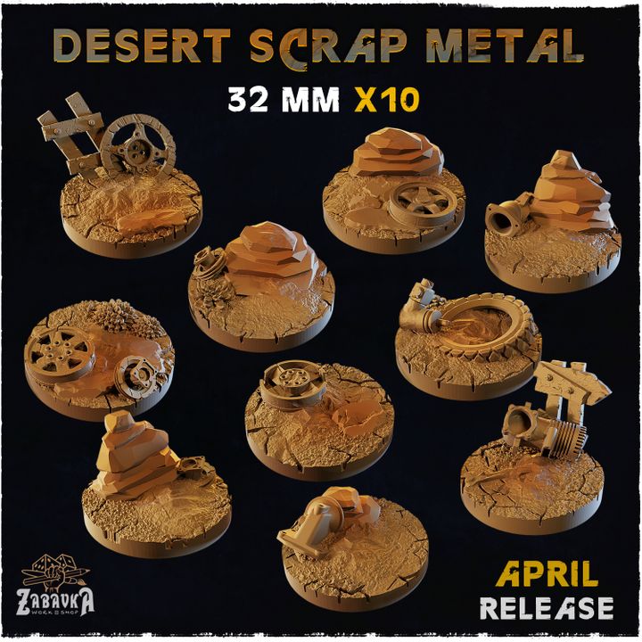 3D Printable Desert Scrap Metal - Bases & Toppers (Big Set++) by ...