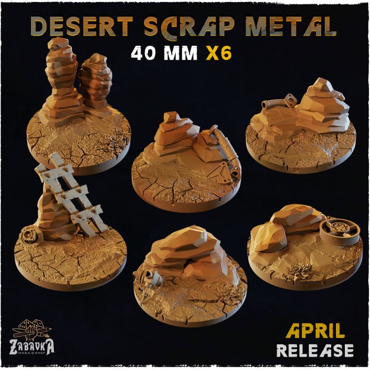 3D Printable Desert Scrap Metal - Bases & Toppers (Big Set++) by ...