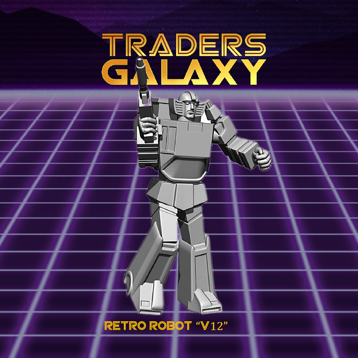 3D Printable Retro Robot - V12 by Traders Galaxy Miniatures and Games