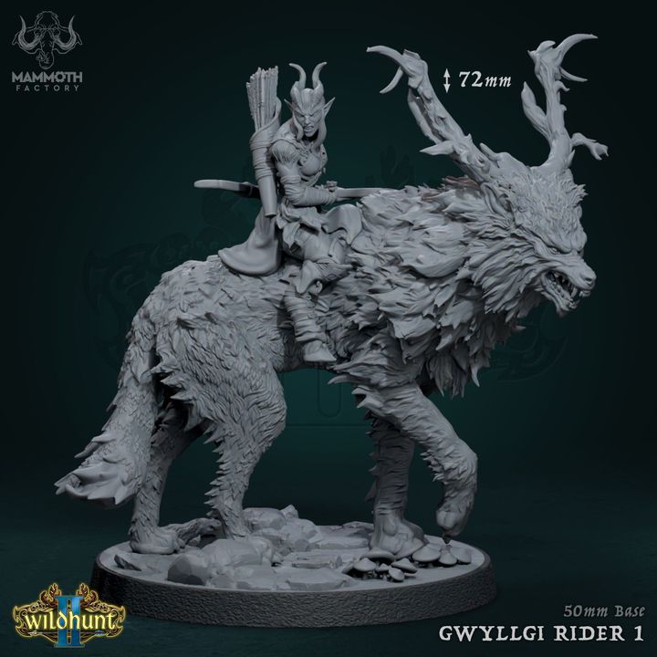 3D Printable Gwyllgi Riders Warband - Wolf Riders by Mammoth Factory