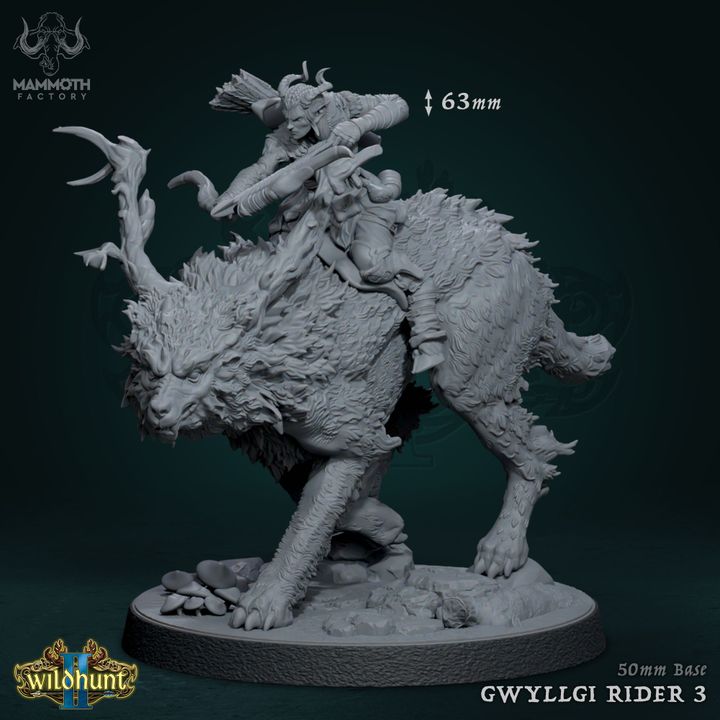 3D Printable Gwyllgi Riders Warband - Wolf Riders by Mammoth Factory