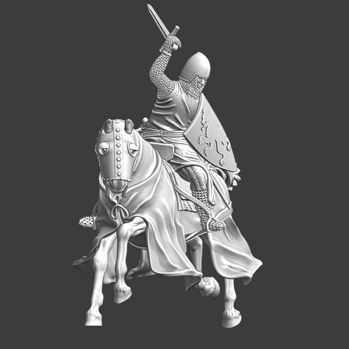 3D Printable Medieval mounted Man At Arms by Northern Crusades Miniatures