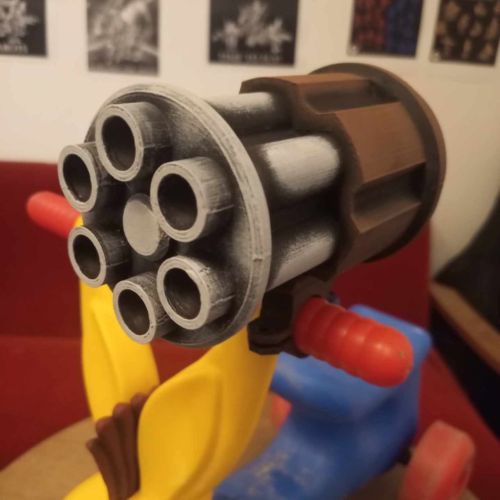 3D Printable Minigun for child toy motorcycle - Supportless, print in ...