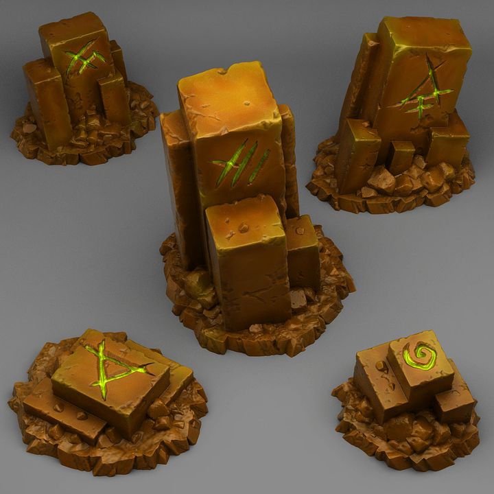 3D Printable ANCIENT MAGIC STONES by Fantastic Plants And Rocks