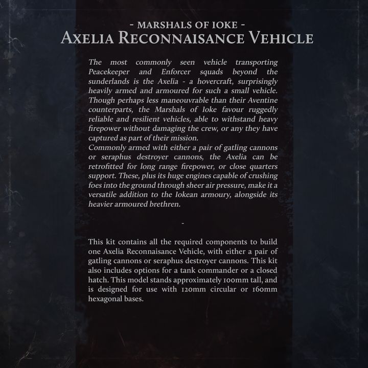3D Printable [LEGACY] Marshals of Ioke - Axelia Reconnaisance Vehicle ...