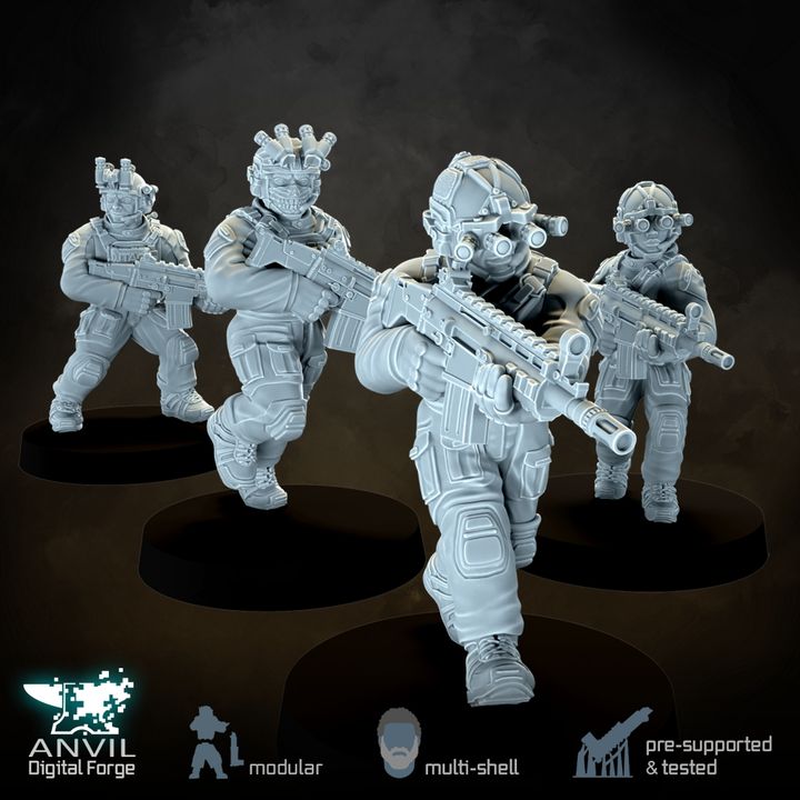3D Printable Modern Special Forces - Modular Infantry for Skirmish ...