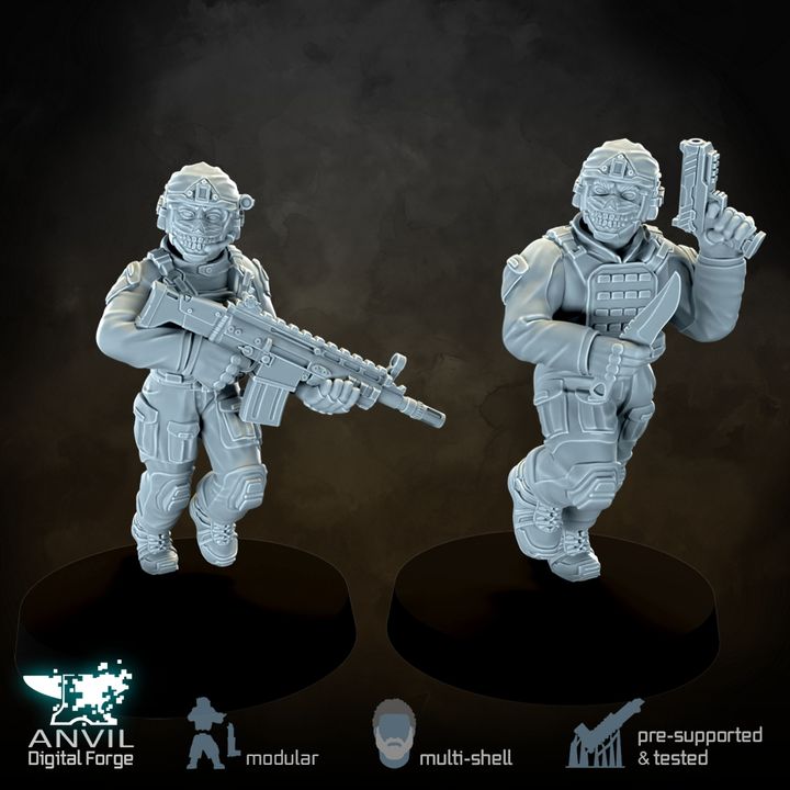 3D Printable Modern Special Forces - Modular Infantry for Skirmish ...