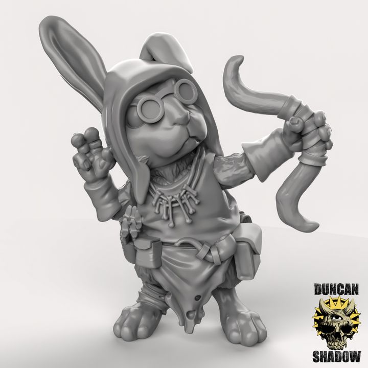 3D Printable Rabbit Folk with Bows (Pre Supported) by Duncan Shadow
