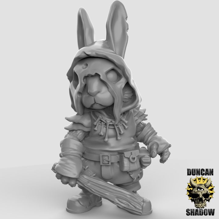 3D Printable Rabbit Folk Cultists (Pre Supported) by Duncan Shadow