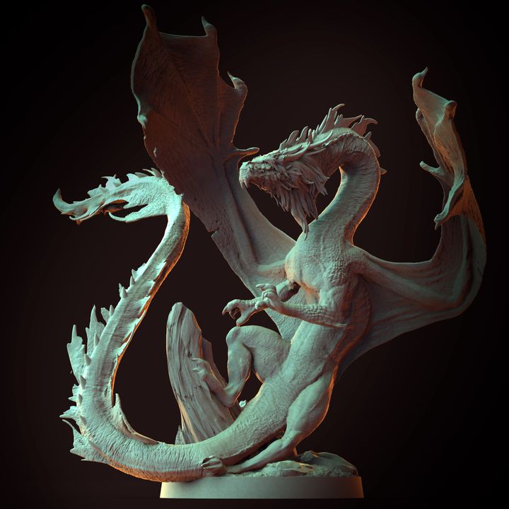 3D Printable Customizable Dragon (pre-supported) by Blue Giant Studios
