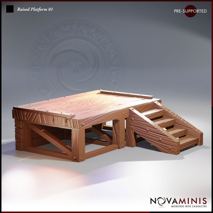3D Printable Raised Platform 01 by NovaMinis